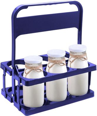 Generico Weinglashalter - Compact Widely anwendbar, Flaschenhalter, Bierflaschen mit 6 &Ouml;ffnungen, zusammenklappbarer Milch-Organizer, vielseitig einsetzbar f&uuml;r