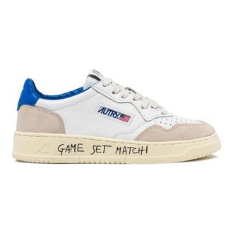 Autry Femme, Chaussures, Multicolore, Taille: 40 EU Baskets Basses en Cuir Blanc/Bleu