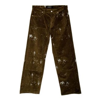 Misbhv Wei&szlig;e Spritzer Straight Leg Hose - - Trousers - Herren - Gr&uuml;n - L