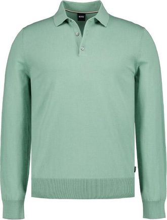 HUGO BOSS Herren Pullover gr&uuml;n Baumwolle unifarben