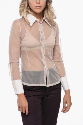 Maison Margiela MM6 Long-Sleeve Mesh Shirt size 42