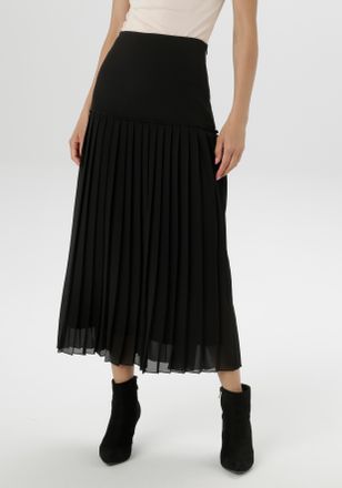 Aniston Plisseerock ANISTON SELECTED, Damen, Gr. 40, schwarz, Chiffon, Obermaterial: 68% Polyester, 28% Viskose, 4% Elasthan. Chiffon: 100% Polyester. Futter: