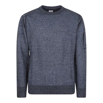 C.P. Company Strickpullover mit Rundhalsausschnitt aus Fleece - - Knitwear - Herren - Blau - 2XL