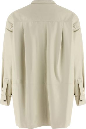 Yves Salomon Leather Shirt - Cream