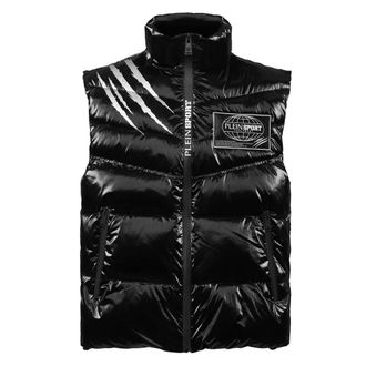 Plein Sport Homme, Vestes, Noir, Taille: 2XL Nylon Crease Vest