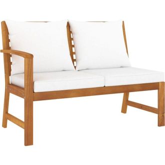 vidaXL Vidaxl - Banc de jardin 114,5 cm avec coussin cr&egrave;me Bois solide dacacia