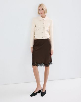 Mango Tweedjacke mit Reverskragen ecru - Damen - XXS - MANGO