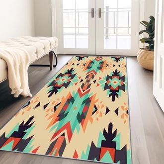 Generic Tapis Couloir Long Antidérapant, 50 x 150 cm Interieur Bureau Poil Ras Decoration - Mélancolie Lignes dorées en Agate Coureur Paillasson pour Salon Ad