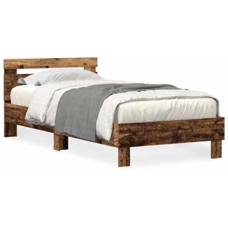 vidaXL Cadre de lit Bois ancien 90 x 190 cm Bois ding&eacute;nierie Vidaxl