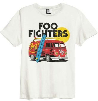 Amplified FOO Fighters Amplified Kollektion Camper Van Herren-T-Shirt, cremefarben, M, 100% Baumwolle, regul&auml;r