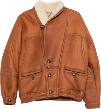 A.N.G.E.L.O. Vintage Cult blazer en cuir à coupe ample - Marron