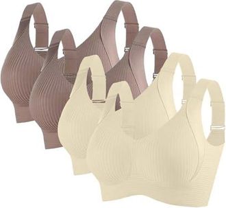 Generic Soutien-gorge de sport pour femme avec anneau fin sans lacets confortable et respirant - Grande taille, AO., XXL