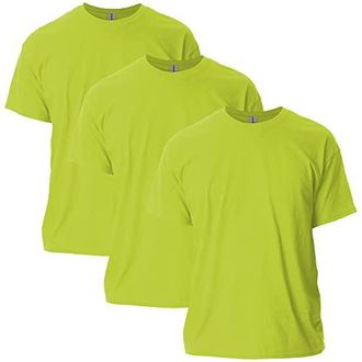 Gildan Ultra Cotton T-Shirt, Style G2000, Multipack, Sécurité, Vert (Lot de 3), XXL Homme