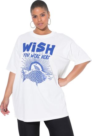 STUDIO UNTOLD Damen große Größen Übergrößen Plus Size T-Shirt, Oversized, Fisch, Halbarm Offwhite 46+ 843546200-46+