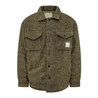 Emporio Armani Homme, Vestes, Vert, Taille: L Veste-chemise en boucl&eacute; m&eacute;lang&eacute; de laine