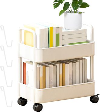 Generico Mobiles Regal, tragbarer Aufbewahrungs-Organizer, modernes Kugellagerregal, verstellbare Regalhalterung, Mehrzweckregal, B&uuml;cherregal von Domici