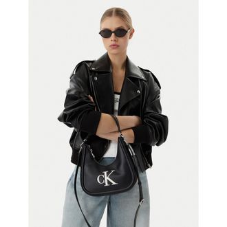 Calvin Klein Handtasche Calvin Klein Bold Ck Small Crescent LV04F3561G Schwarz