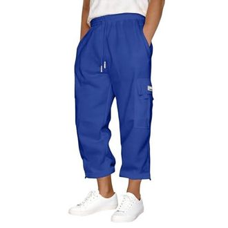 Generic Pantalon cargo 7/8 Baggy pour homme - Pantalon de jogging - Pantalon de sport avec poches lat&eacute;rales - Jambe large - Pantalon de randonn&eacute;e - Pantalon d