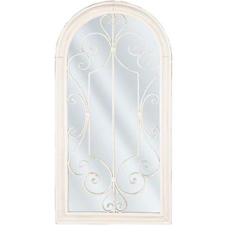 Beliani Beliani - Wandspiegel Cremeweiß Metall 49 x 97 cm mit Rahmen Antik-Optik Fensteroptik Vintage Romantisches Design Spiegel für Wand Hängespiegel