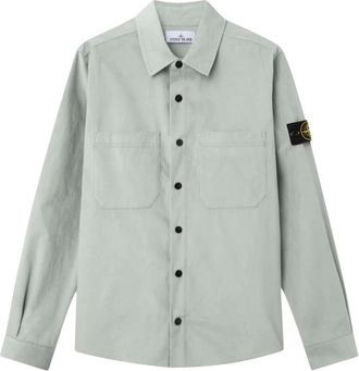Stone Island Homme, Vestes, Vert, Taille: 2XL Cotton Micro-Corduroy Overshirt