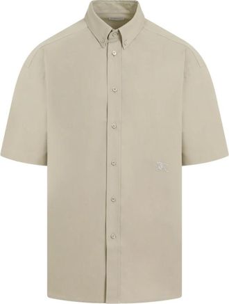 Burberry Gr&uuml;nes Baumwollhemd Kurzarm - - Shirts - Herren - Beige - M