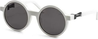 Vava unisex, Accessoires, Blanc, Taille: 51 MM Lunettes de soleil rondes