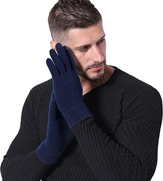 Generic Gant Homme,Gants Thermique Homme,Femmes hommes d&eacute;contract&eacute; bonhomme de neige brod&eacute; en peluche plein doigt gants hiver chaud gants (BU1, One Size)
