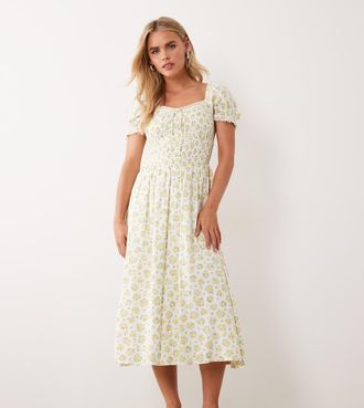 Nobody's Child Savanna - Robe mi-longue &agrave; imprim&eacute; fleuri - Ivoire-Blanc