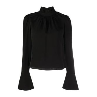 Paco Rabanne Ruched Langarm-Top - - Blouses & Shirts - Damen - Schwarzk - XS