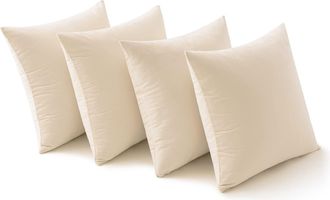 Miulee Samt Kissenbezug 45x45 cm Kissenhülle Cremeweiß 4er Set Sofakissen Samtkissen Dekorative Dekokissen Couchkissen Zierkissen Bezug Sofakissenbezug für W