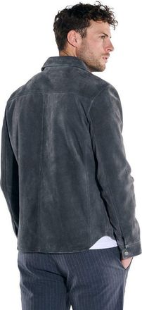 Emilio Adani Lederjacke Herren Lederjacke aus Veloursleder, Saphirblau