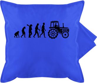 Shirtracer Kissenbezug - Traktoren - Kissen - Evolution Traktor - 50 x 50 cm - Blau - trecker kissenh&uuml;llen baumwolle mit traktormotiv landwirt farm kissenh&uuml;lle l