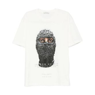 Ih Nom Uh Nit IH NOM UH Nit, Homme, Tops, Blanc, Taille: XL Mask Print T-Shirt
