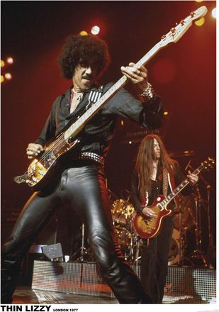 Thin Lizzy Poster Phil Lynott Scott Gorham London 1977