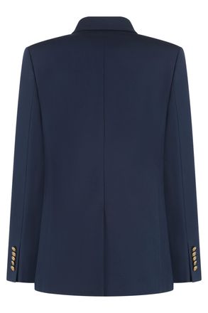 Gucci Womens Blazer Double-Breasted Cotton Classic Blue Blazers Jacket