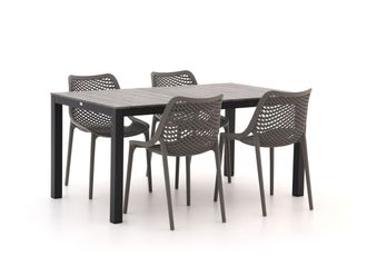 Forza Furniture Forza Ripi/Fidenza 160 cm Gartenm&ouml;bel-Set 5-Teilig Stapelbar