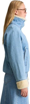 Marc O'Polo Denim Jeansjacke mit Futter in Lammfell-Optik