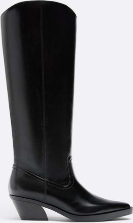 Stradivarius Schlichte Cowboystiefel in Schwarz