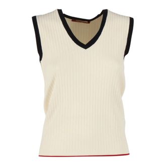 Max Mara Maglia Canottiera Top Umile - - Knitwear - Damen - Wei&szlig; - L