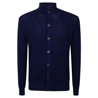 Ballantyne Homme, Pulls, Bleu, Taille: M Rice Grain Cardigan