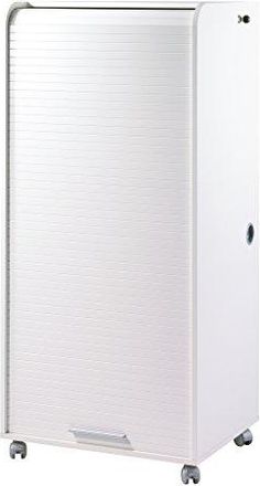 Simmob Armoire Informatique Blanche à roulettes 2 Tiroirs L 65.2 H 139.9 P 53.1 cm - Blanc