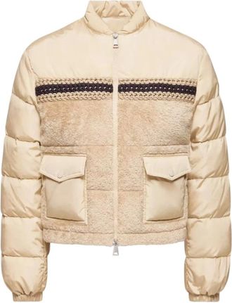 Moncler Femme, Vestes, Beige, Taille: 38 FR Bomber Teddy Achillee