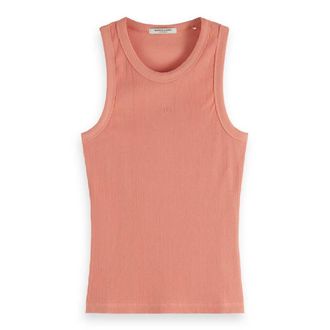 Scotch & Soda Damen Racer Rib Tank Top, Clay Pink 7354, XL EU