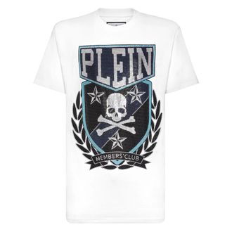 Philipp Plein T-shirt Rundhals Skull&Bones - - Tops - Herren - Wei&szlig; - 2XL