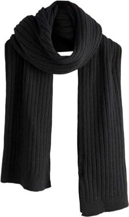 Next Femme &Eacute;charpe en maille c&ocirc;tel&eacute;e Noir One Size