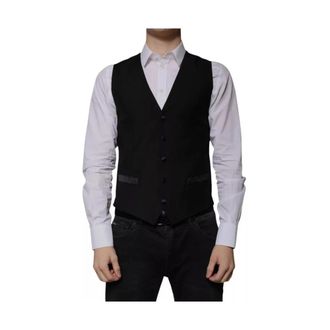 Dolce & Gabbana Luxuri&ouml;se formelle Weste aus Wollmischung - - Suits - Herren - Schwarzk - S