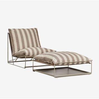 Sklum Sklum - Amaro Gartenset mit umwandelbarem Sessel und Pouf Braun Tapioca - Braun Mokka