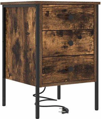 vidaXL Nachttisch R&auml;uchereiche 42 x 41 x 61 cm Holzwerkstoff Vidaxl