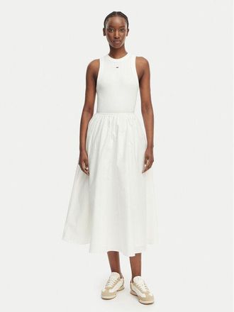 Tommy Jeans Sommerkleid DW0DW22593 Creme Regular Fit