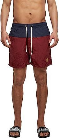 Urban Classics TB1026 - Shorts de bain- Homme - Multicolore (Nvy/Burgundy 675) - XS